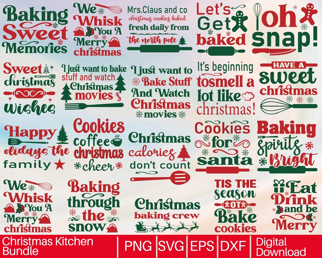 Christmas Kitchen Svg Bundle,christmas Kitchen Svg, Baking Svg ...
