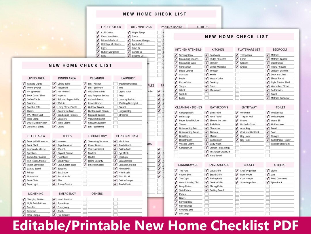 New Home Checklist & Moving Planner: Printable PDF Guide - Etsy