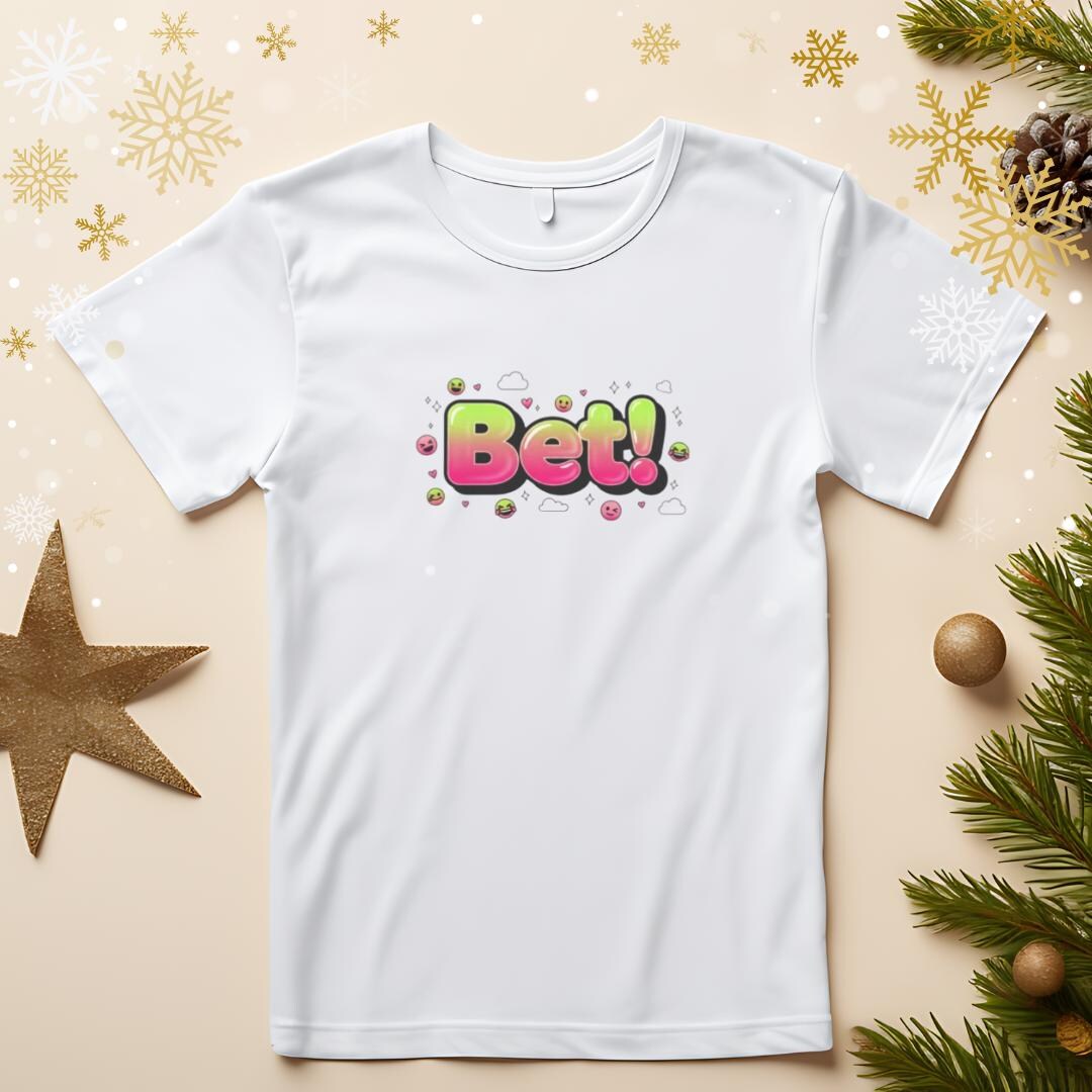 Bet! Phrase T-shirt | Gen-z Slang Tee, Internet Lingo Graphic Christmas ...