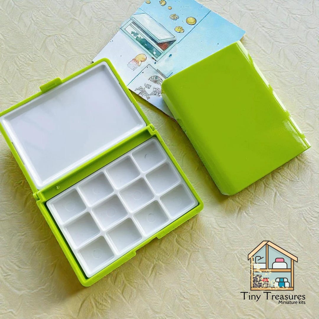 Travel Watercolor Palette Box, Mini Art Kit, Mixing Tray, Paint Pans ...