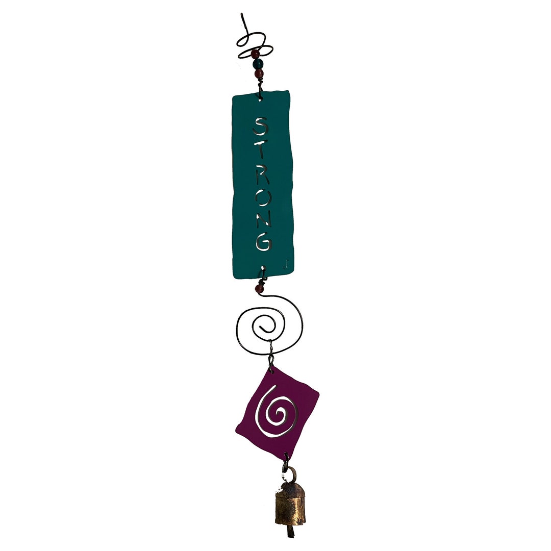 STRONG SPIRAL Symbol Recycled Hanging Metal Chime Multiple Colors ...