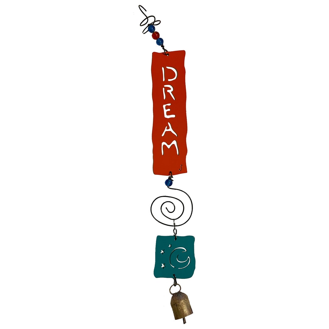 DREAM STARS MOON Symbol Recycled Metal Chime Vertical Dream Chime ...