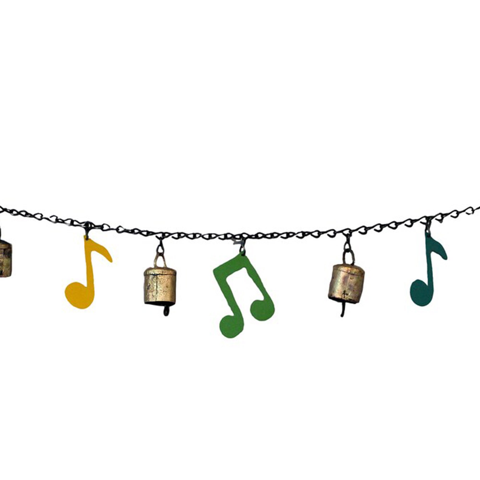 MUSIC NOTES Handmade Recycled Metal Flags and Chimes 5 Foot Strand ...