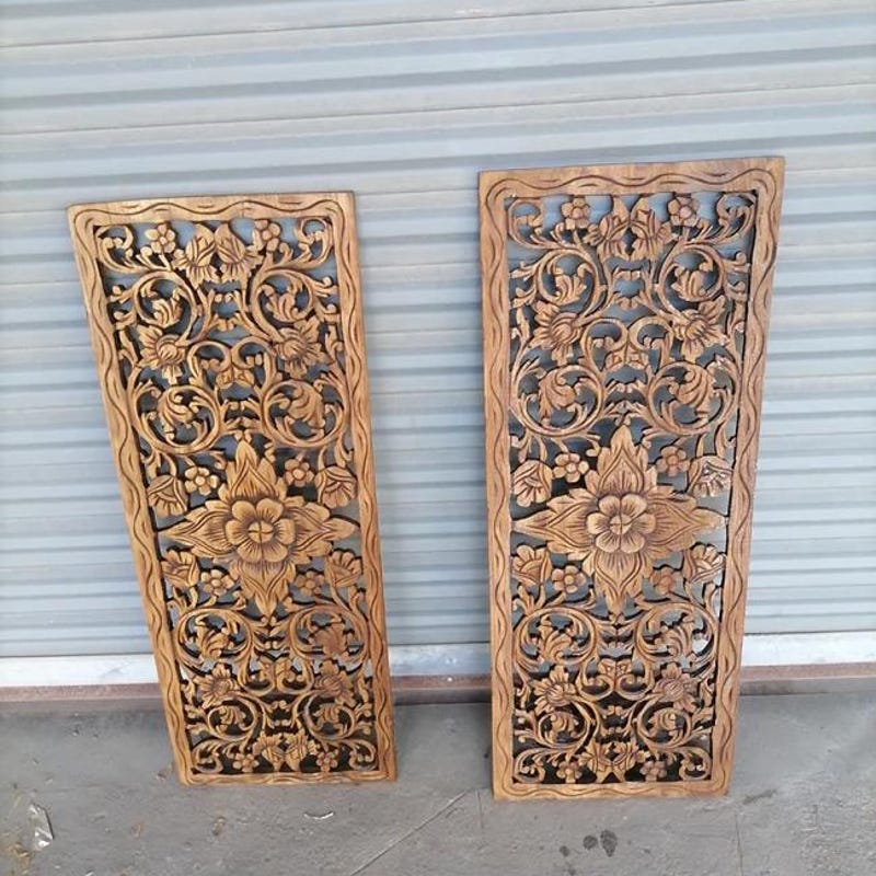 Indian Teak Wood Panel - Etsy