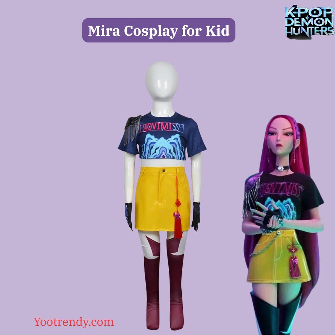 Kids Kpop Demon Hunters Costume Mira Inspired Cosplay Outfit Handmade ...