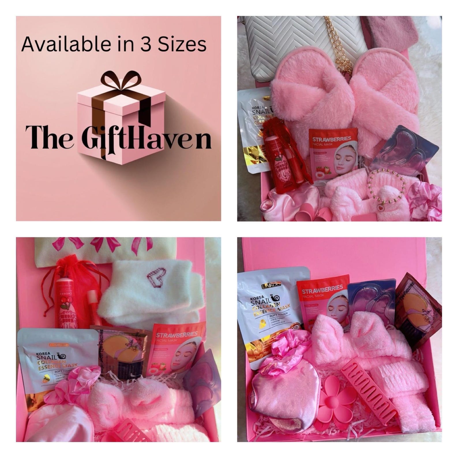 Luxury Pink Pamper Gift Box – Self Care Spa Set With Slippers, Skincare ...