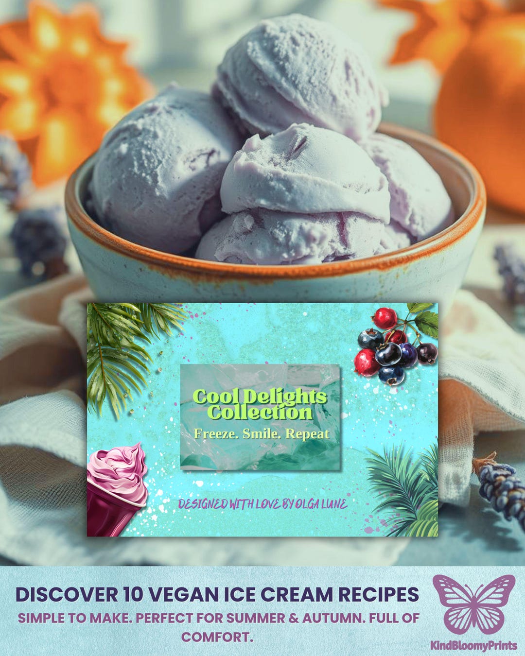 Ice Cream Recipe Cards Set – 12 Printable Digital Dessert Templates ...
