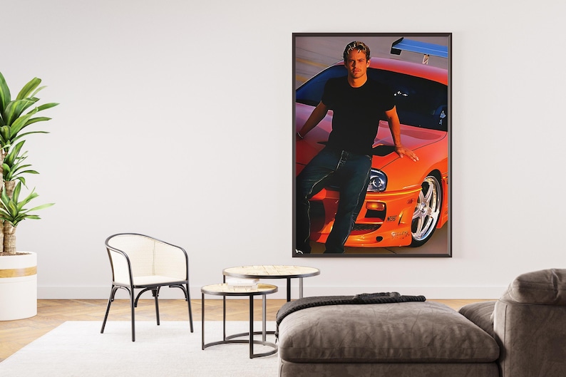 Paul Walker Toyota Supra Fast & Furious Car Poster, Classic Movie ...