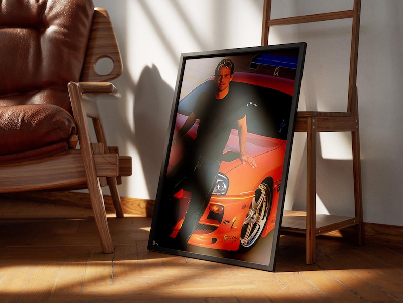 Paul Walker Toyota Supra Fast & Furious Car Poster, Classic Movie ...