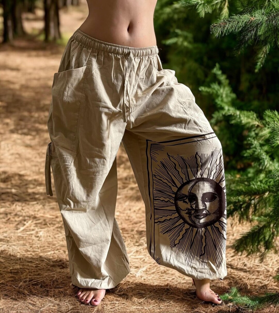 Sun Moon Pants - | Comfort | Flowy | Cotton | Hippie | Boho | Yoga ...