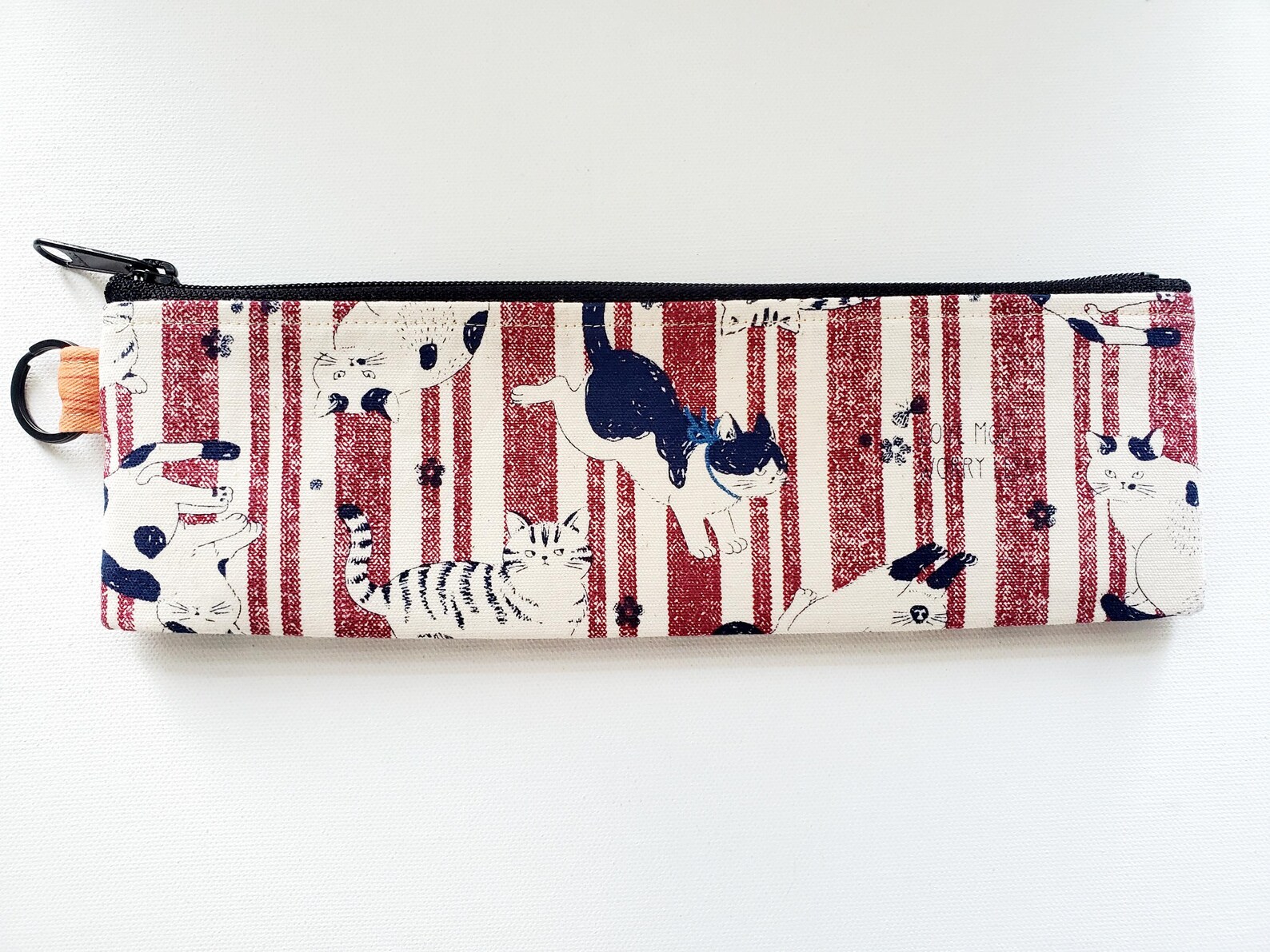 Standing Pencil Case With a Key Ring - 10"w Zipper, Love More Worry ...