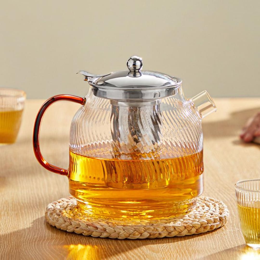 Heat-resistant Glass Teapot, Glass Teapot With Stainless Steel Infuser ...