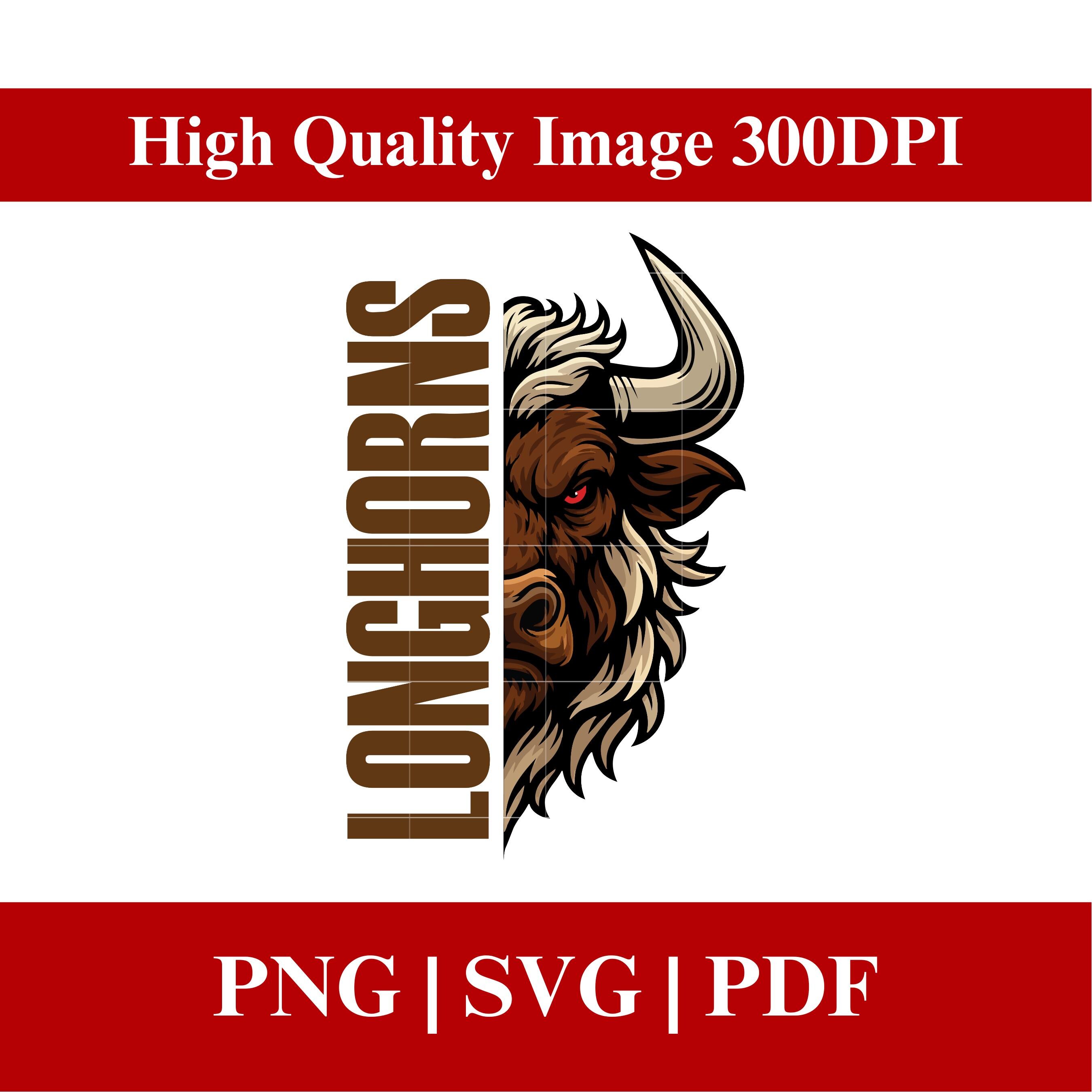 LONGHORNS Mascot SVG, School Spirit Gameday Design Png, Longhorns Face ...