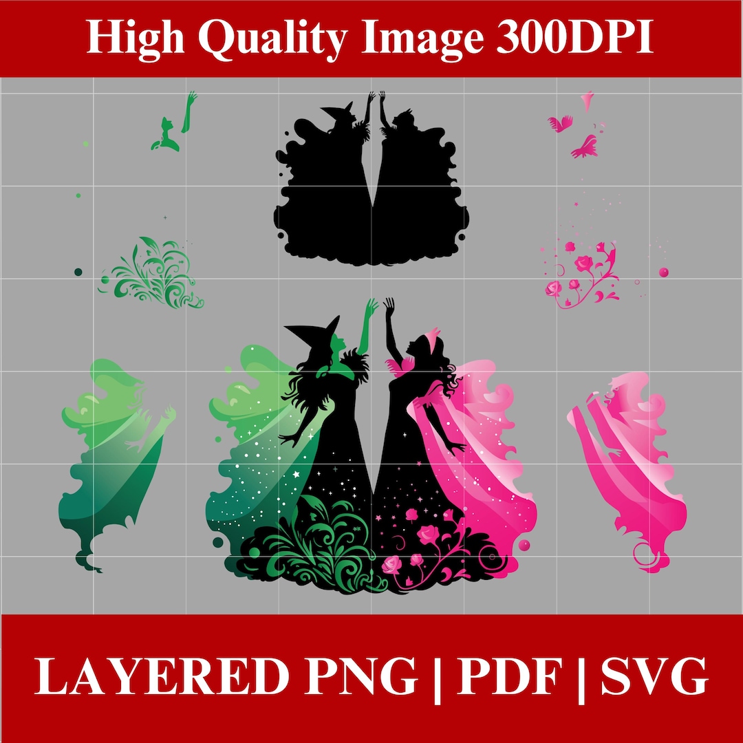 Wicked Witches Layered SVG Design, Changed for Good PNG, Defying ...