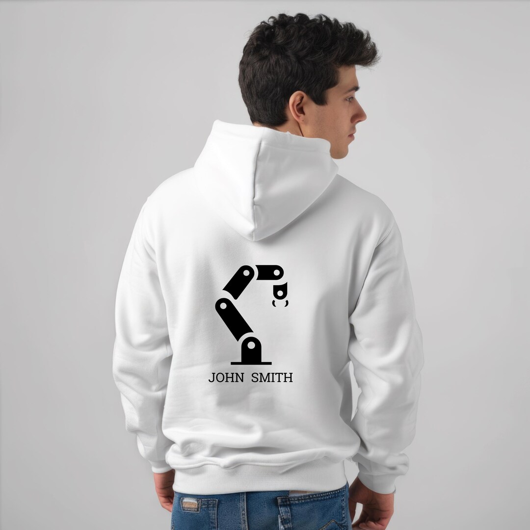 Custom Robotic Arm Hoodie – Personalized Engineer Hoodie • Minimal Tech ...