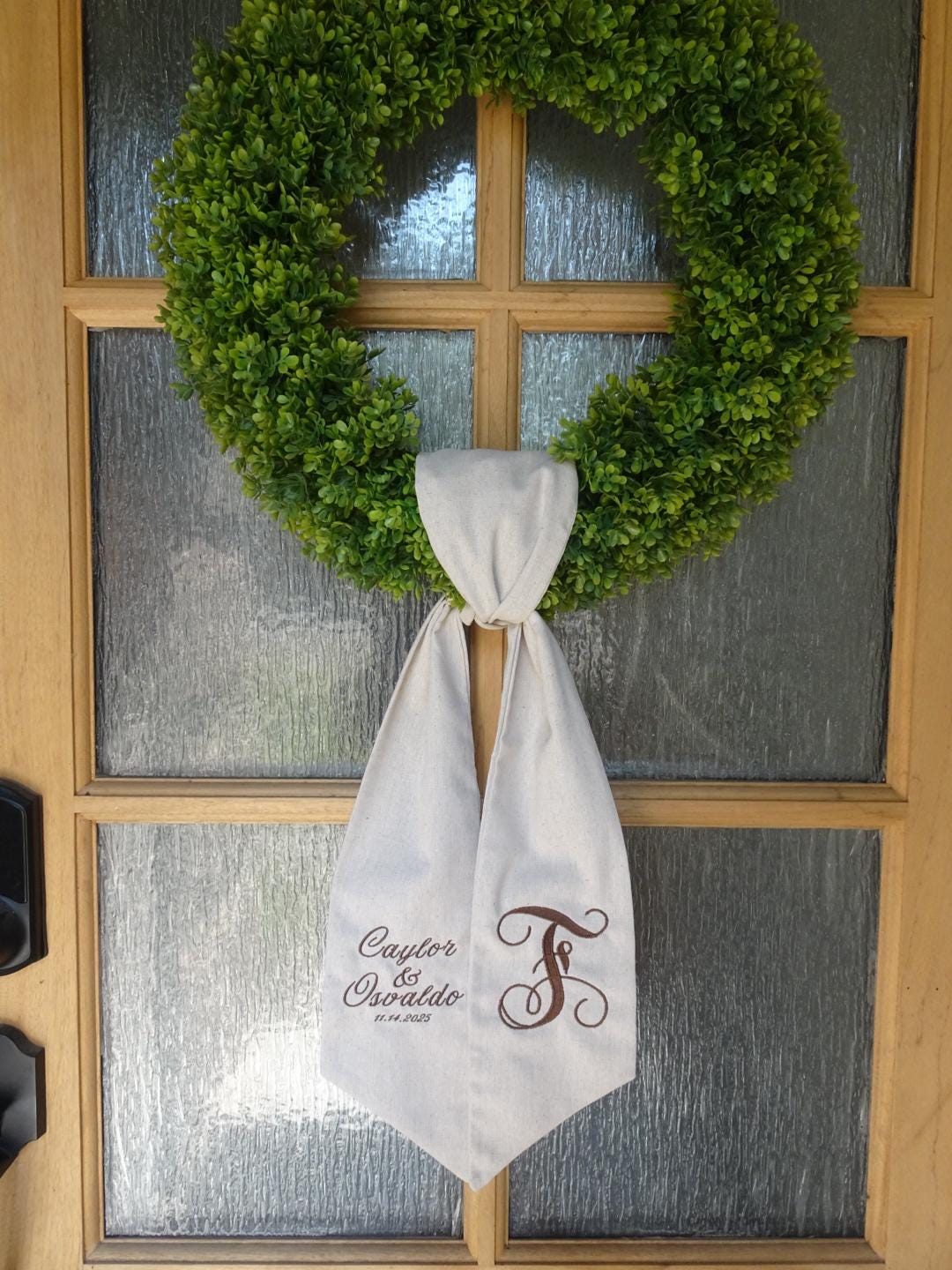 Custom Embroidered Wedding Wreath Sash - Etsy