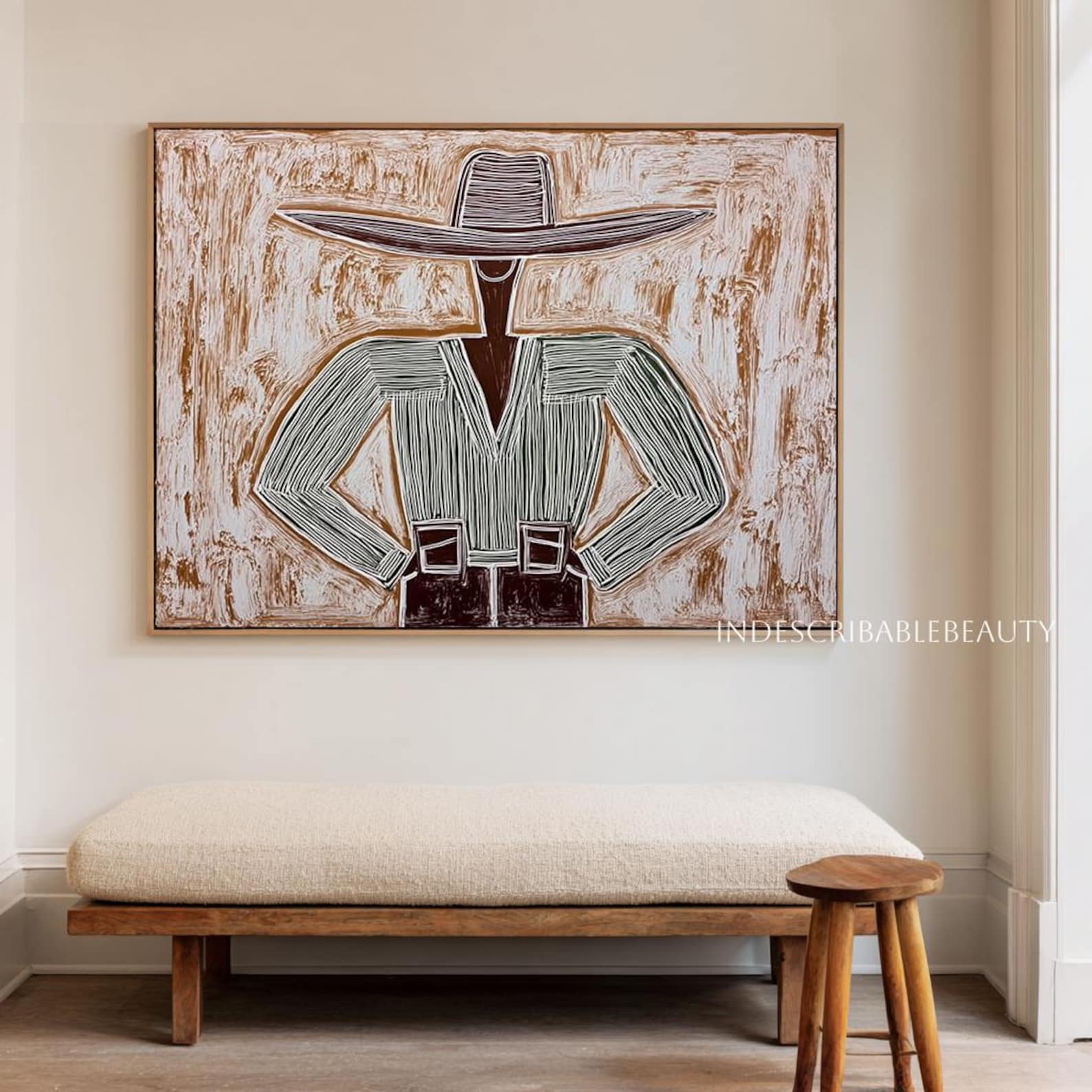 Abstract Cowboy Oil Painting: Modern Western Wall Art - Etsy