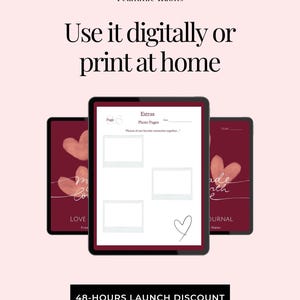 Printable Couples Love Journal | 40+ Page Digital Scrapbook | Love ...