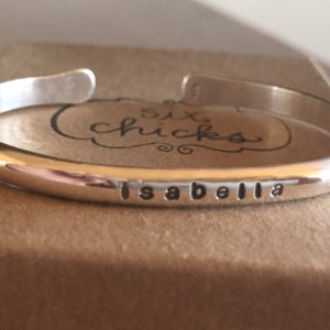 Baby, Toddler or Child's Sterling Silver Personalized Handstamped Cuff ...