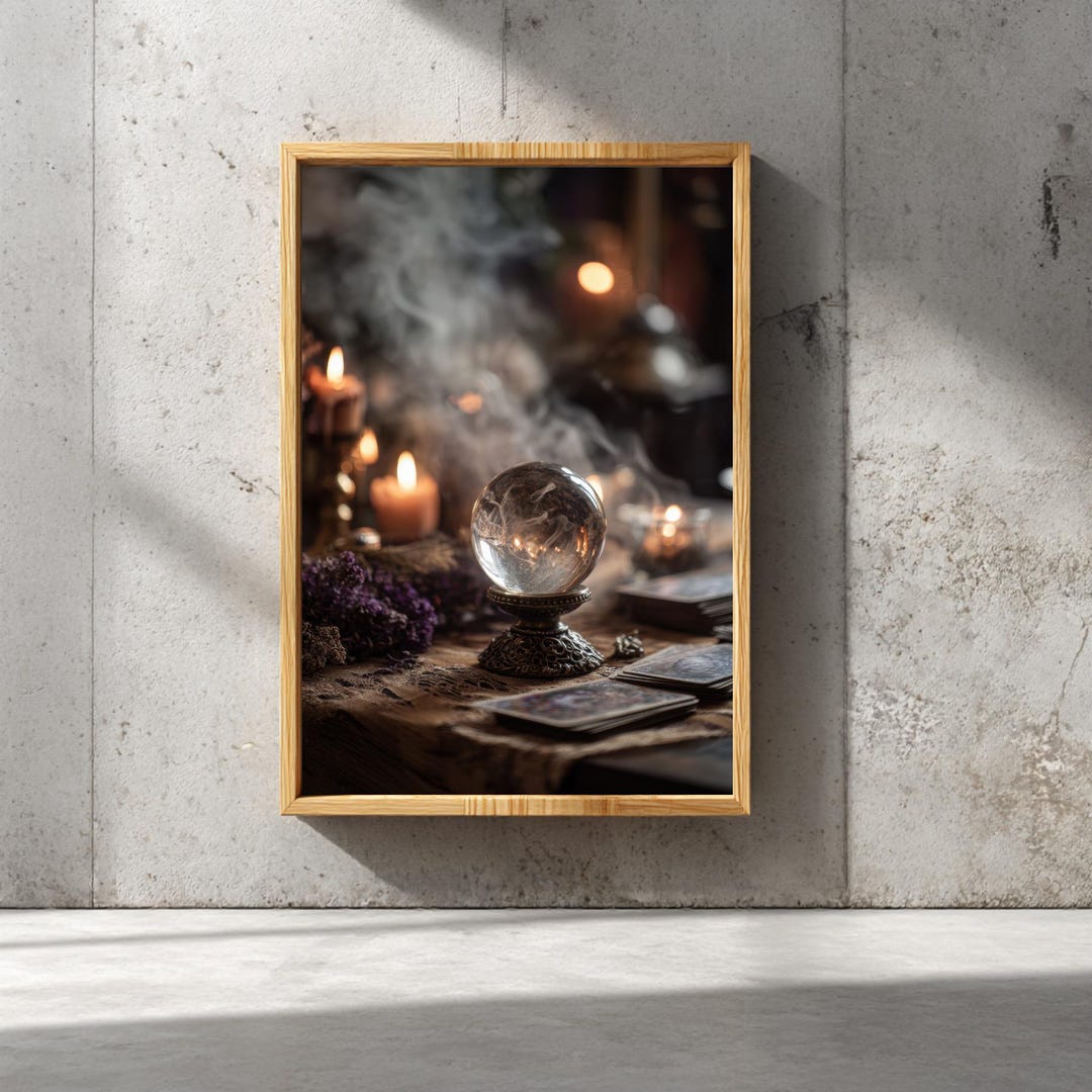 Mystical Crystal Ball Wall Art – Witchcraft Tarot Decor – Occult ...