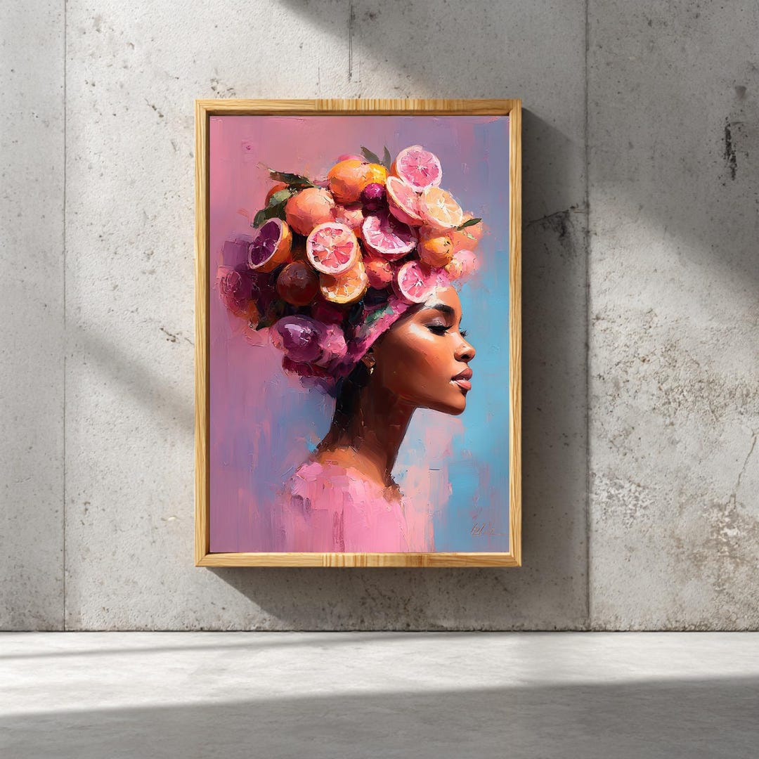 Citrus Queen – Digital Poster of an African Woman With a Citrus ...