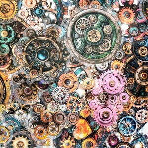 50PCS Retro Steampunk Stickers, Mechanical Gear Stickers, Industrial ...