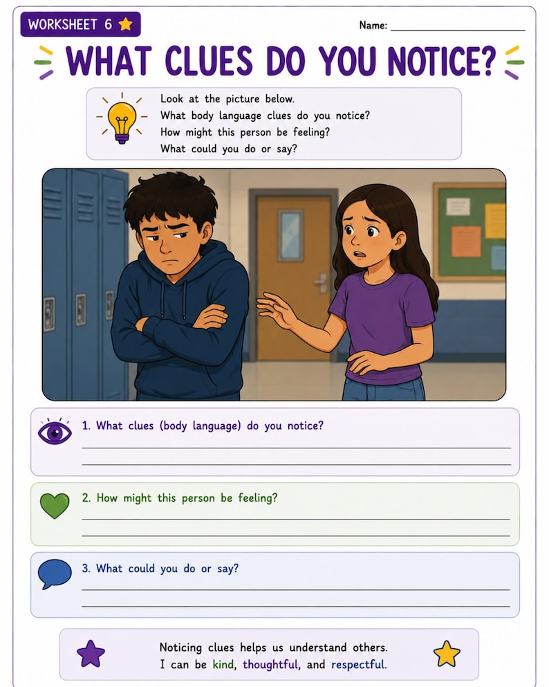 Recognizing Body Language Social Story Workbook for Autism & Special ...