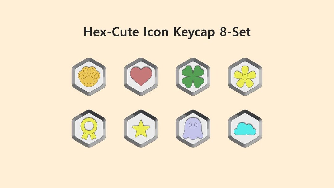 Hex-cute Icon Keycap STL | 3D Printable | Digital Files | Instant ...