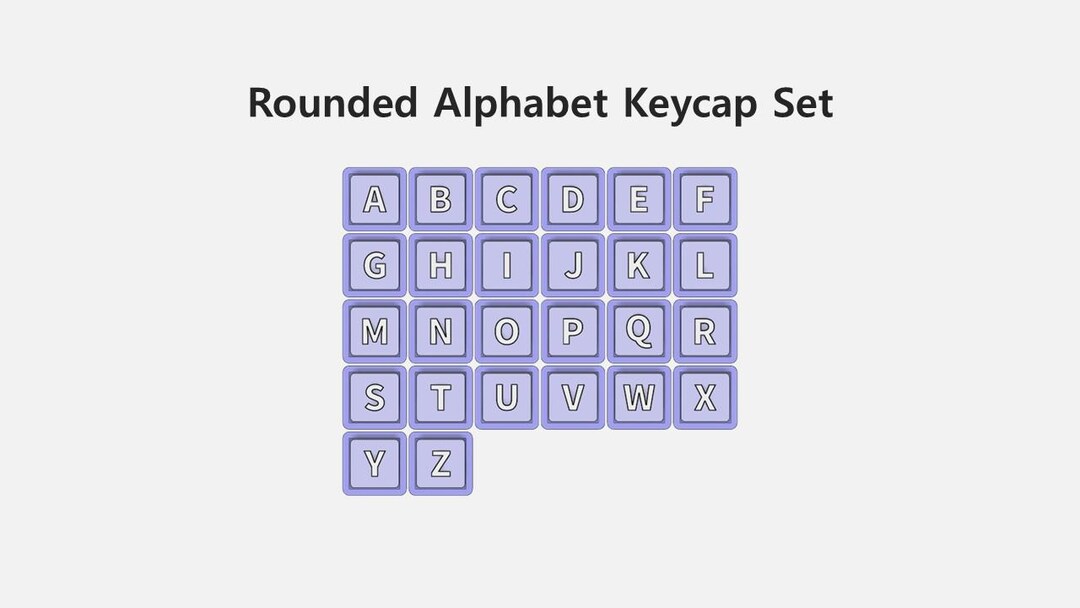 Rounded Alphabet Keycap Set (A–Z) | STL | 4 Files | Double + Engraved ...