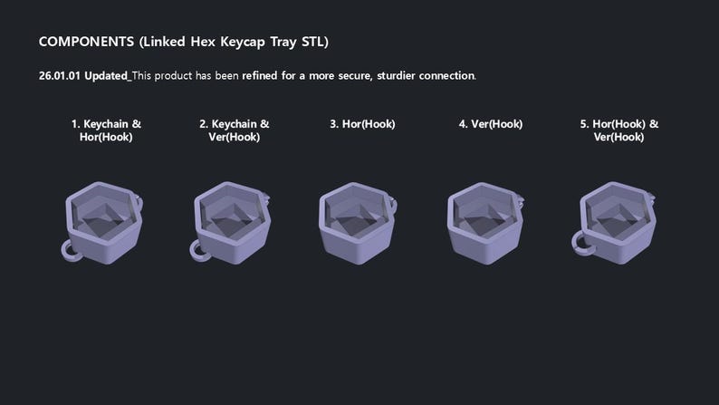 Linked Hex Keycap | Modular Chain Keycap STL Set | Mx-compatible ...