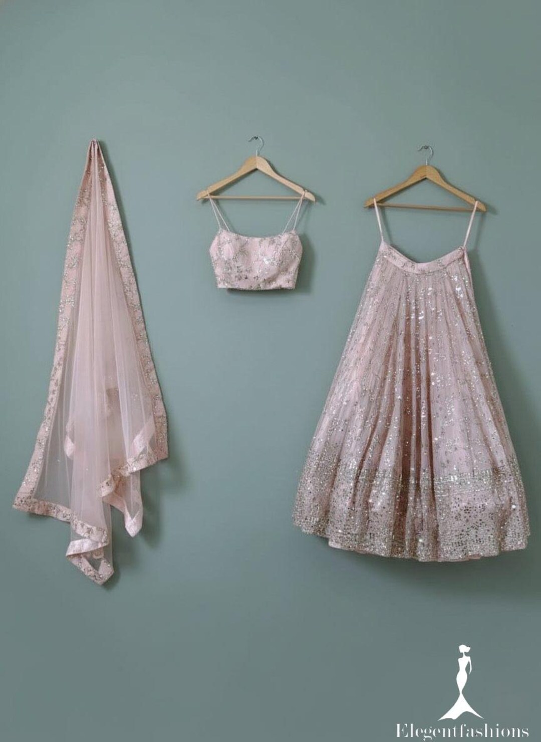Baby Pink Sequence Lehanga Choli Party Wear,indian Wedding Lehanga ...