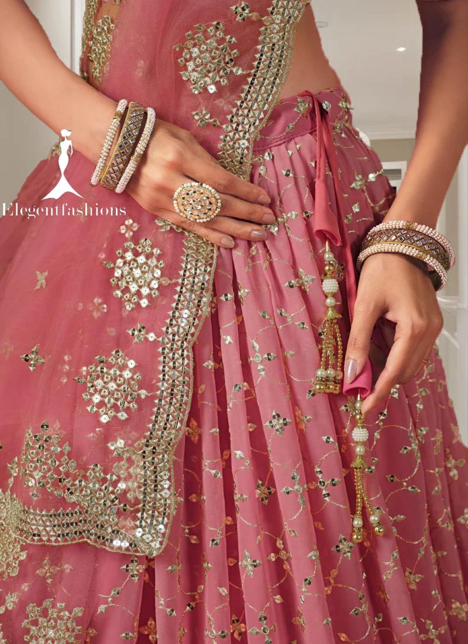 Perfect Peach Lehenga Choli for Women Indian Wedding Party Wear Lahanga ...