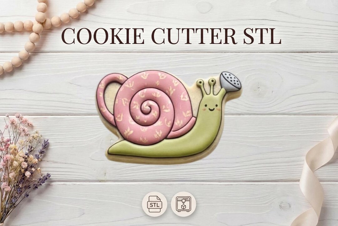 Snail Cookie Cutter STL File | 4 Inch 3D Printing Design (digital ...