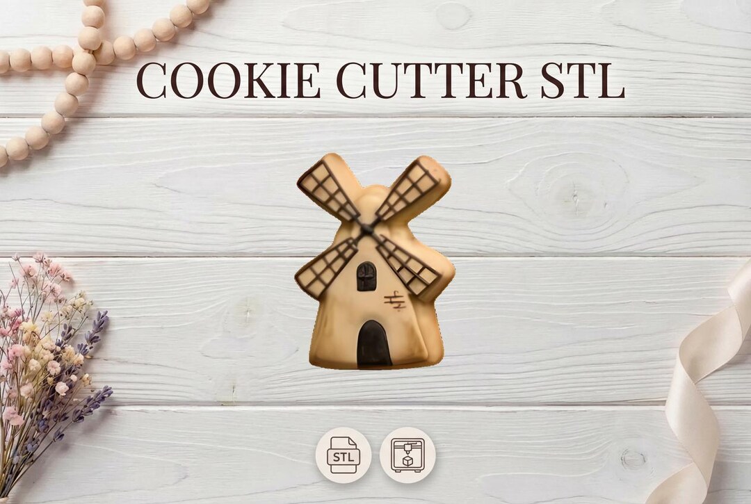 Windmill Cookie Cutter STL | 4 Inch Cookie Cutter | Instant Download ...