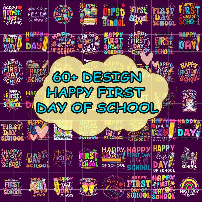 Retro Smiley Back to School PNG, First Day of School Png, School Vibes ...