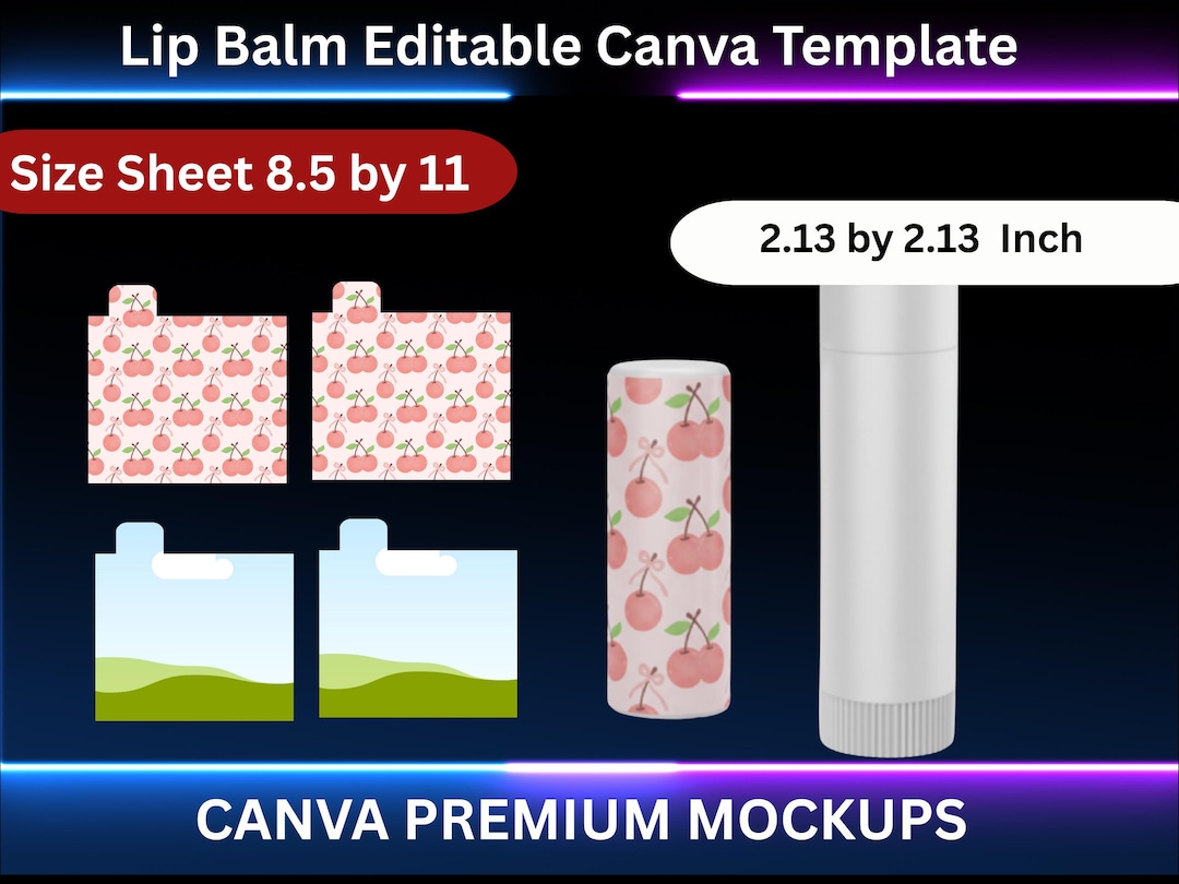 Lip Balm Label Editable Canva Template, Lip Balm Wrap Packaging, Lip ...