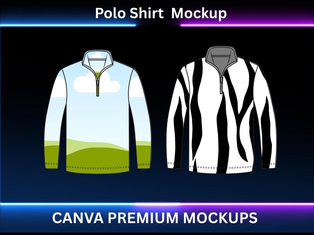 Canva Polo T-shirt |AOP Drag-and-drop Clothing Frame Templates for Etsy ...