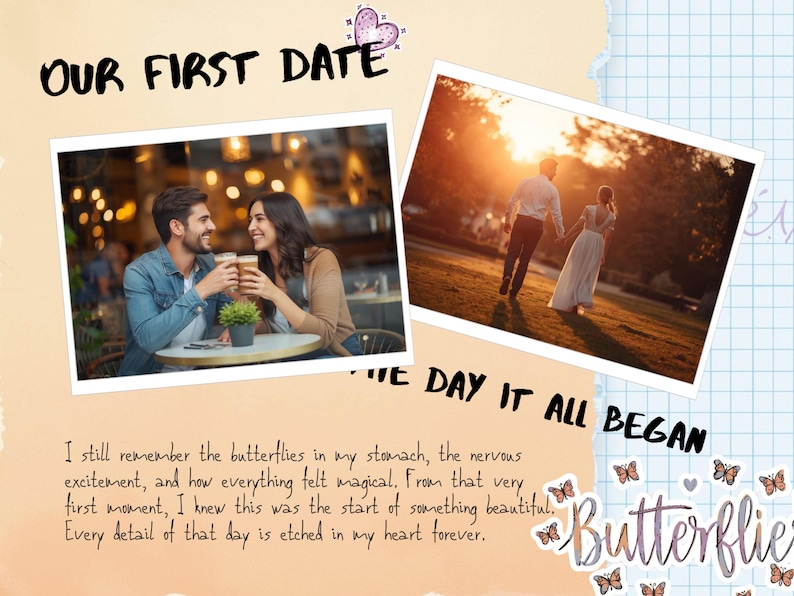 Couple Story Book Template, Editable Canva Love Story Gift ...