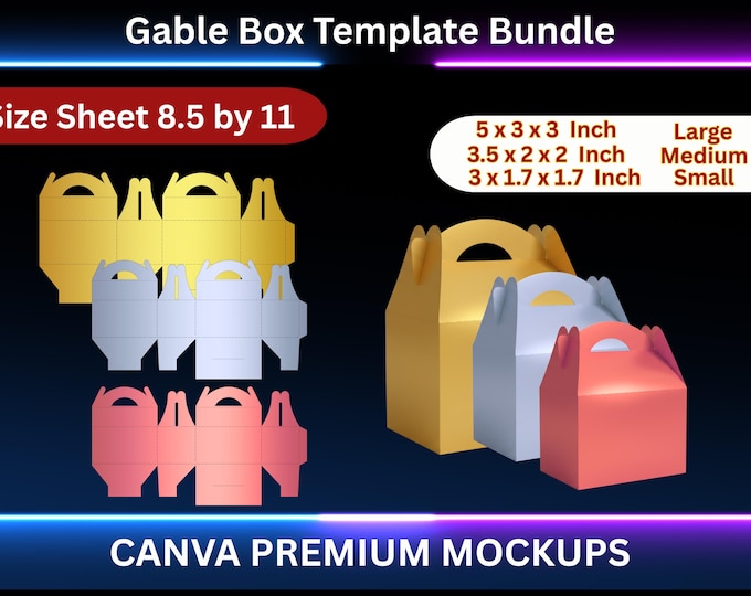Gable Box Template BUNDLE, Gable Box Template, Gable Box Svg, Party ...