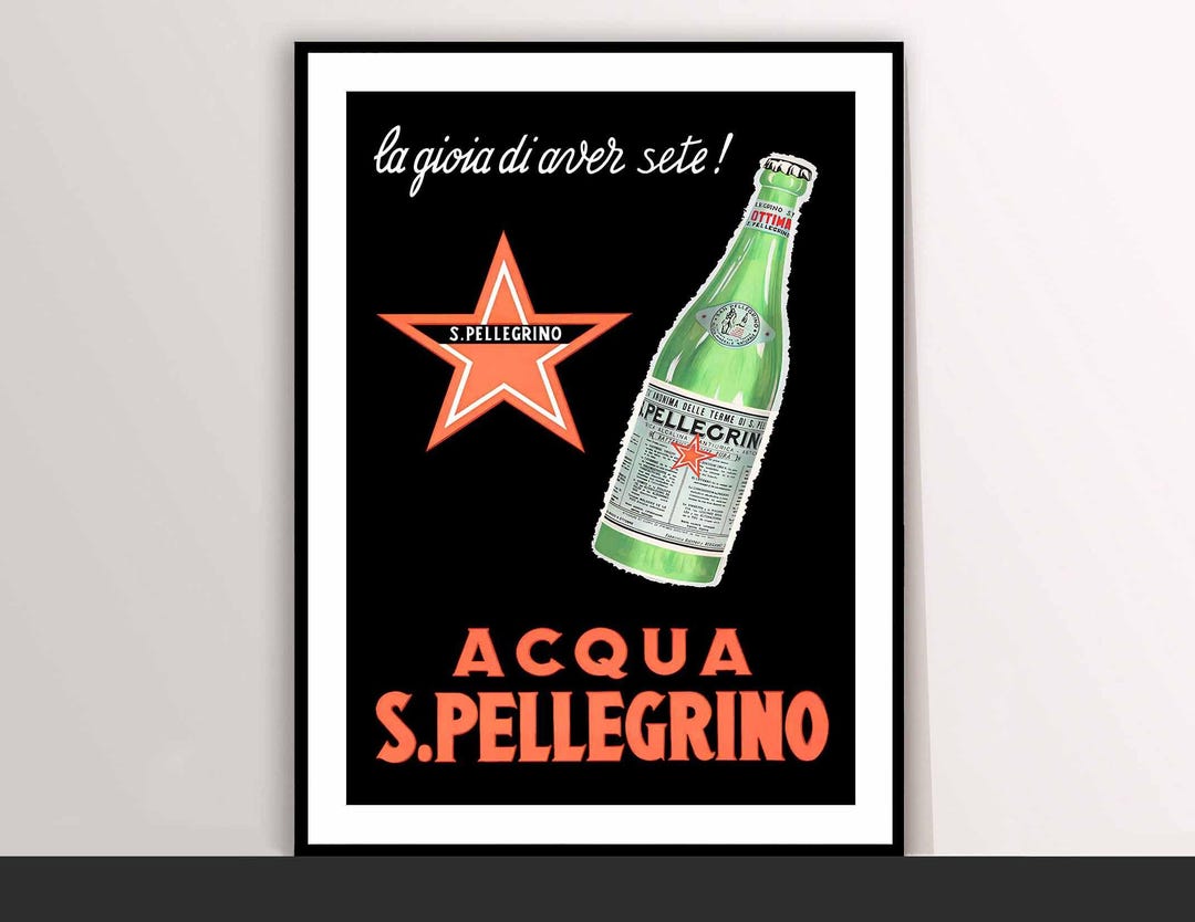 Vintage Acqua S. Pellegrino Poster: Italy Food & Drink Art Deco Canvas ...