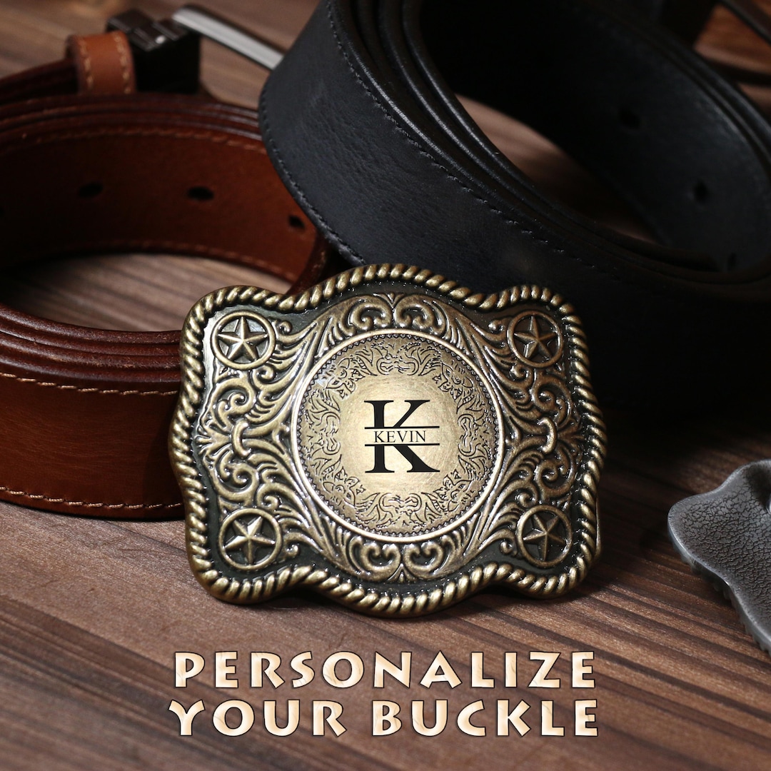 Custom Western Belt Buckles, Personalized Mens Belt Buckles, Letter ...