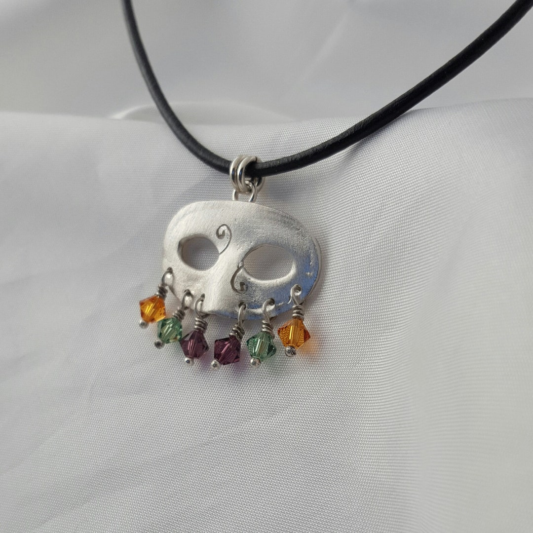 Sterling Silver Mask Pendant - Etsy