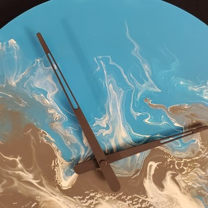 18" Circular Hand-painted Wall Clock,sky Blue, Navy Blue, White, Gray ...