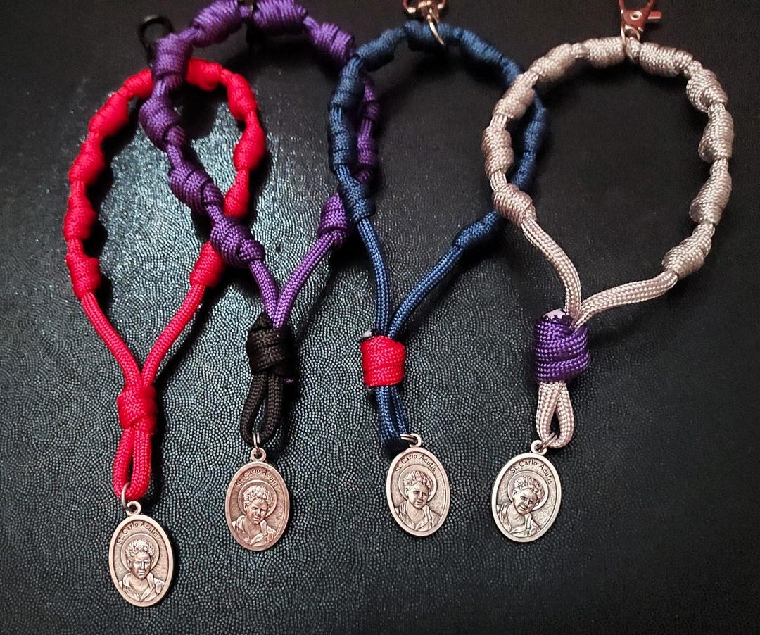 3-PACK St. Carlo Acutis CAR Rosaries! One-decade Rosaries; Paracord ...