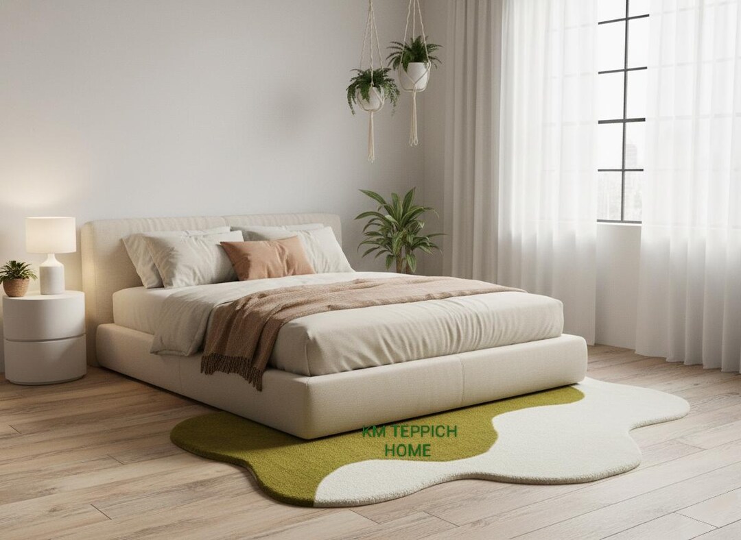 Handmade Tufted Abstract Wool Rug | Modern Irregular Shape Room Decor ...