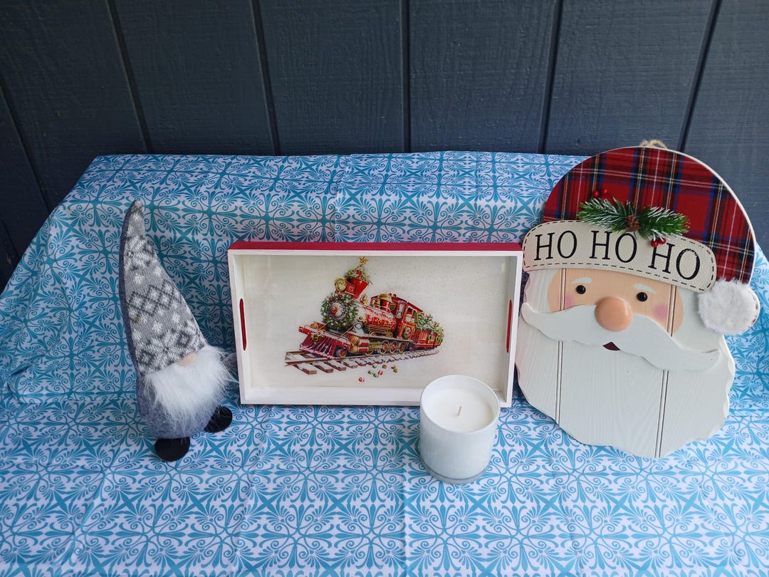 Large Christmas Train Tray - Etsy