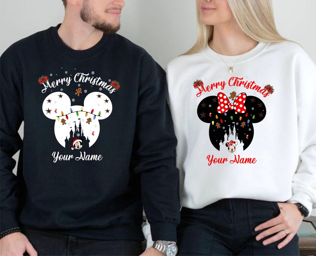 Personalised Disneyland Christmas Jumper, Custom Mickey Minnie ...