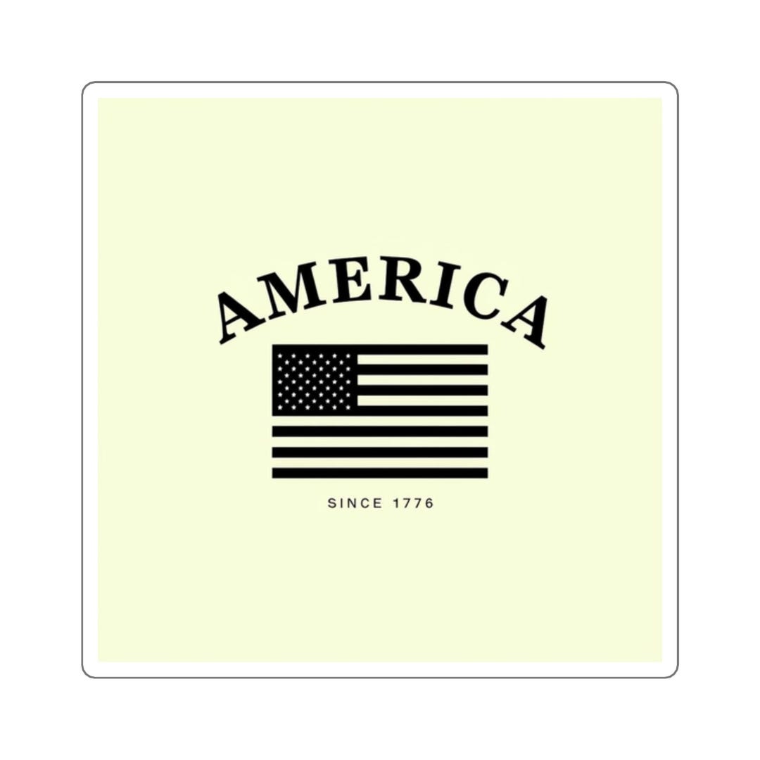 Vintage America Flag Square Stickers, USA Pride Decals, Laptop Stickers ...