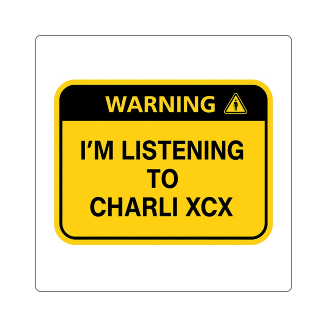 Charli XCX Inspired Square Stickers, Music Lover Decals, Warning ...