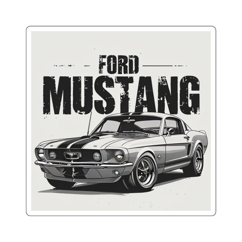 Vintage Ford Mustang Square Stickers | Car Enthusiast Decals | Great ...